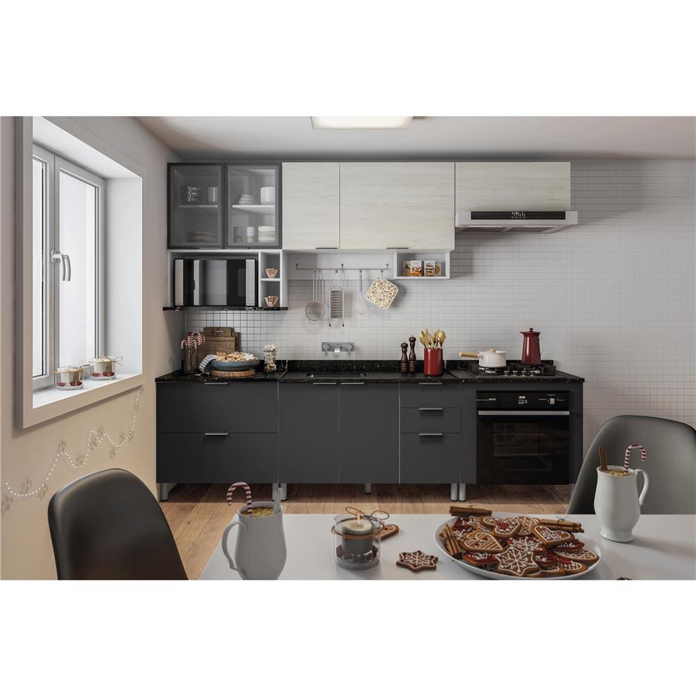 Cozinha bartira rubi cor grafite freixo | Casas Bahia Cozinha bartira rubi cor grafite freixo | Casas Bahia
