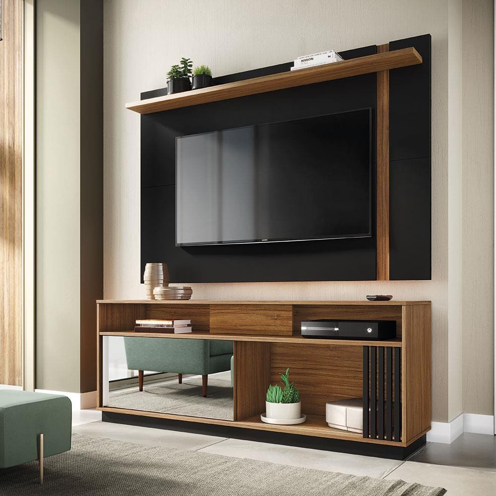 Painel com rack para tv 70 polegadas | Casas Bahia