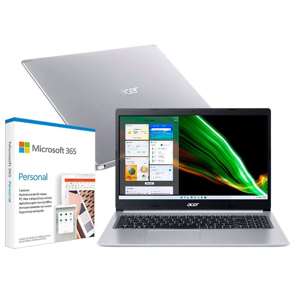 Notebook acer core i5 10210u 8gb 512gb ssd tela15 6 windows10 aspire 5 ...