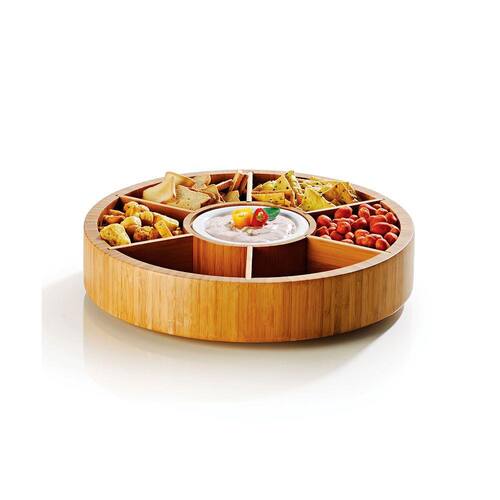 Petisqueira Giratória Em Bambu E Cerâmica Welf | Casas Bahia