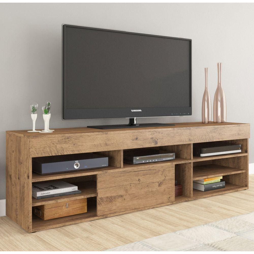 Rack para tv ate 55 polegadas cedro espresso | Casas Bahia