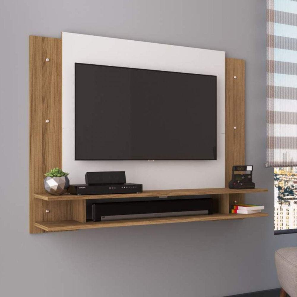 Painel para tv ate 32 polegadas lov it decibal naturalle branco off | Casas Bahia