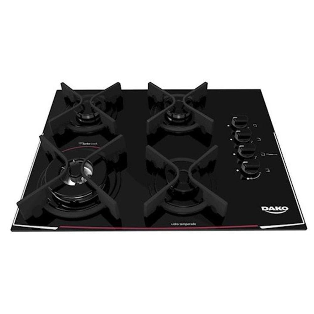 Fogao 4 bocas dako turbo class pret esa vidro temperado co tripla chama edisplay digital | Casas ...