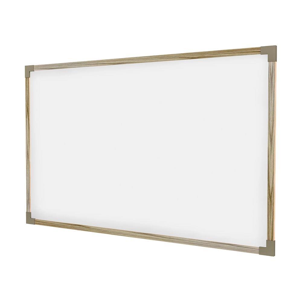 Quadro escolar 200x120cm trevalla liso moldura aluminio branco Black ...