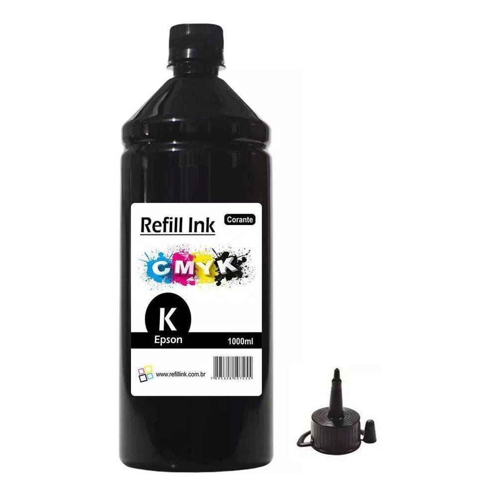 Tinta preta epson impressora l355 l380 l375 l395 refil ink | Casas Bahia