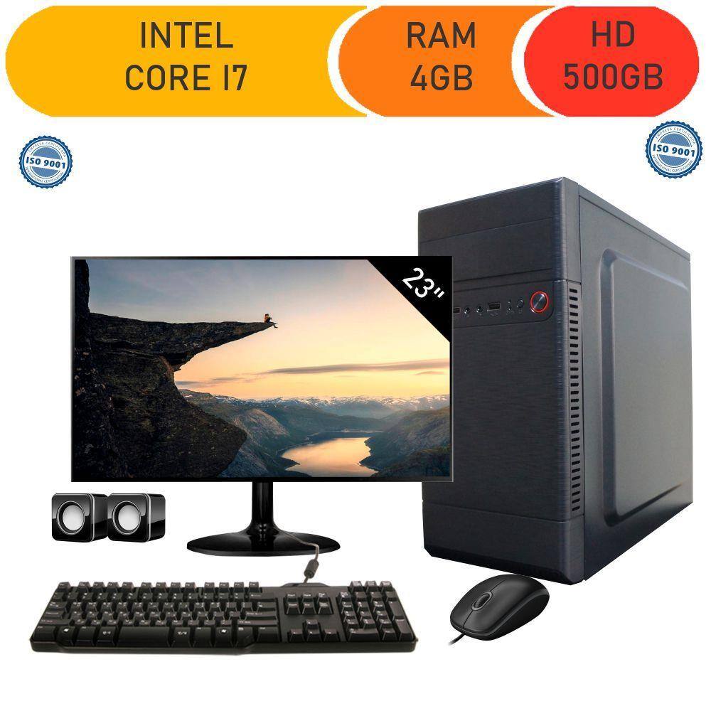 Computador desktop intel core i7 4gb 500gb kit teclado e mouse windows ...