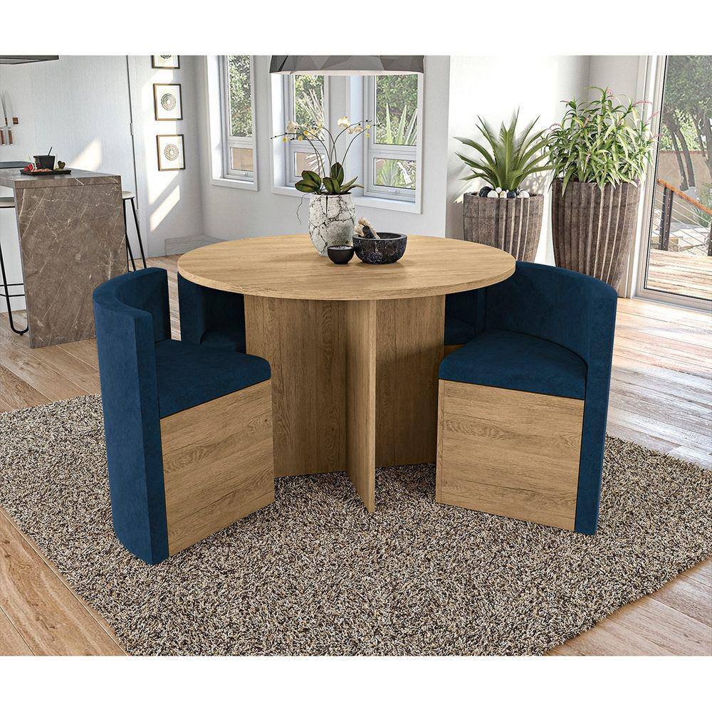 Conjunto de mesa redonda com 4 cadeira volga kappesberg | Casas Bahia