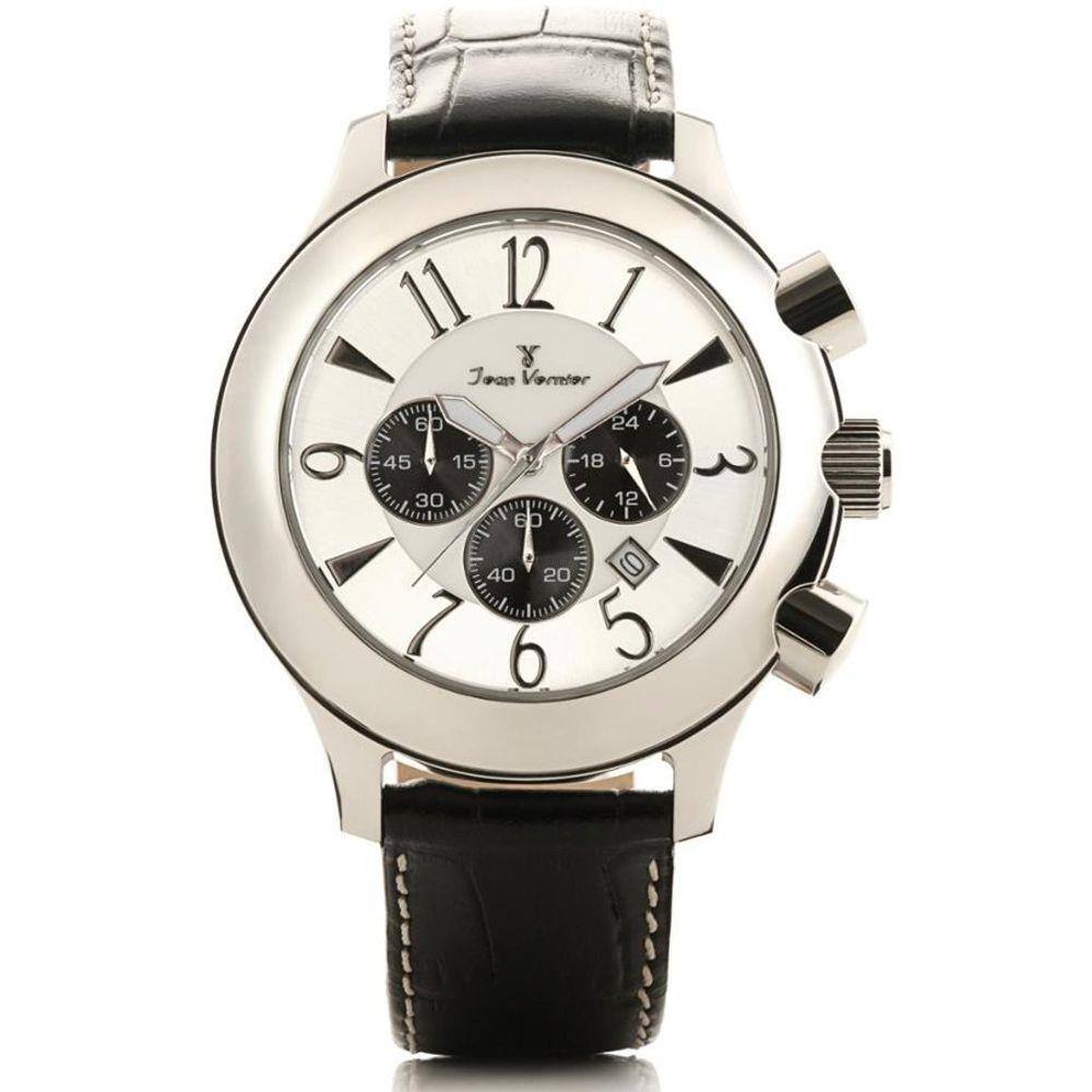 Relogio jean vernier masculino ref jv7045 cronografo prateado ...