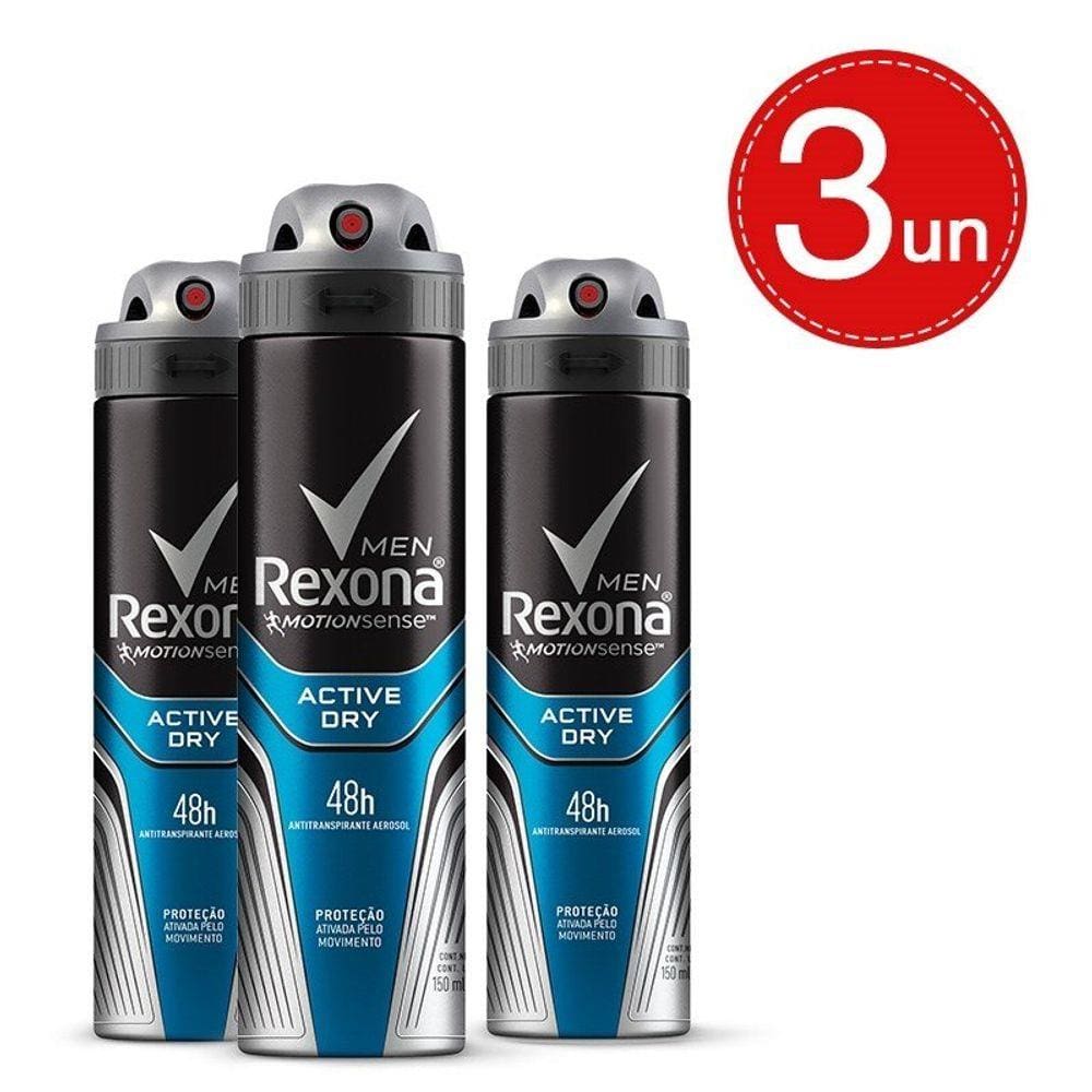 Desodorante aerosol rexona active dry 150ml 10 unidades | Casas Bahia