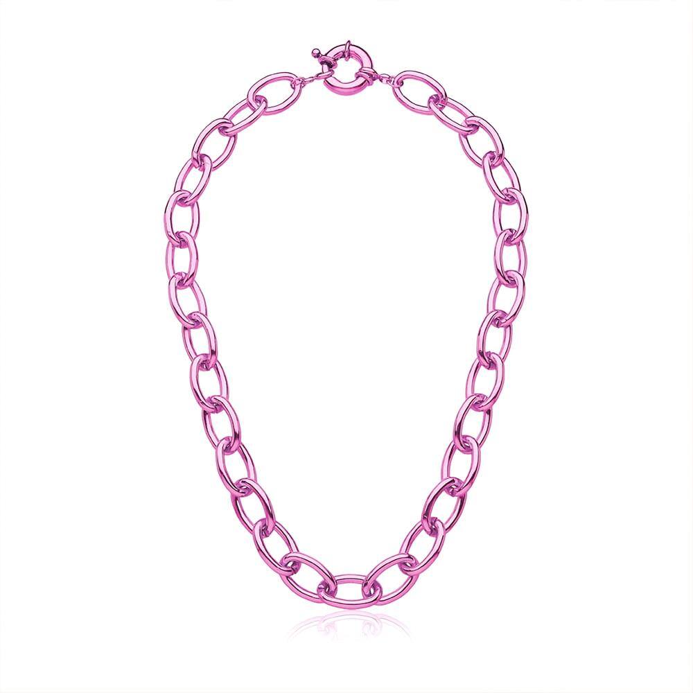 Colar com pedra rosa pink | Black Friday Casas Bahia