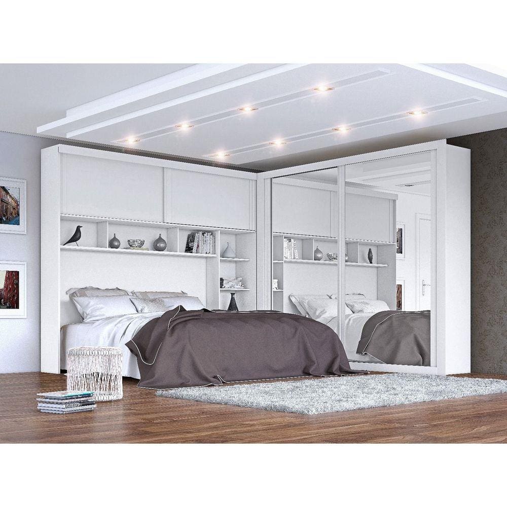 Guarda roupa casal 4 portas de correr 7 gaveta firenze plus 2 | Casas Bahia