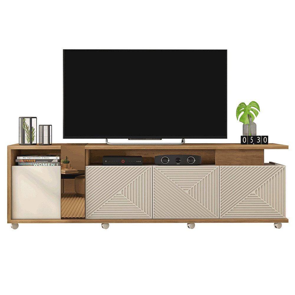 Rack bancada tv ate 75 polegadas porta 3d columbus buritioff white caemmun Black Friday | Vale ...