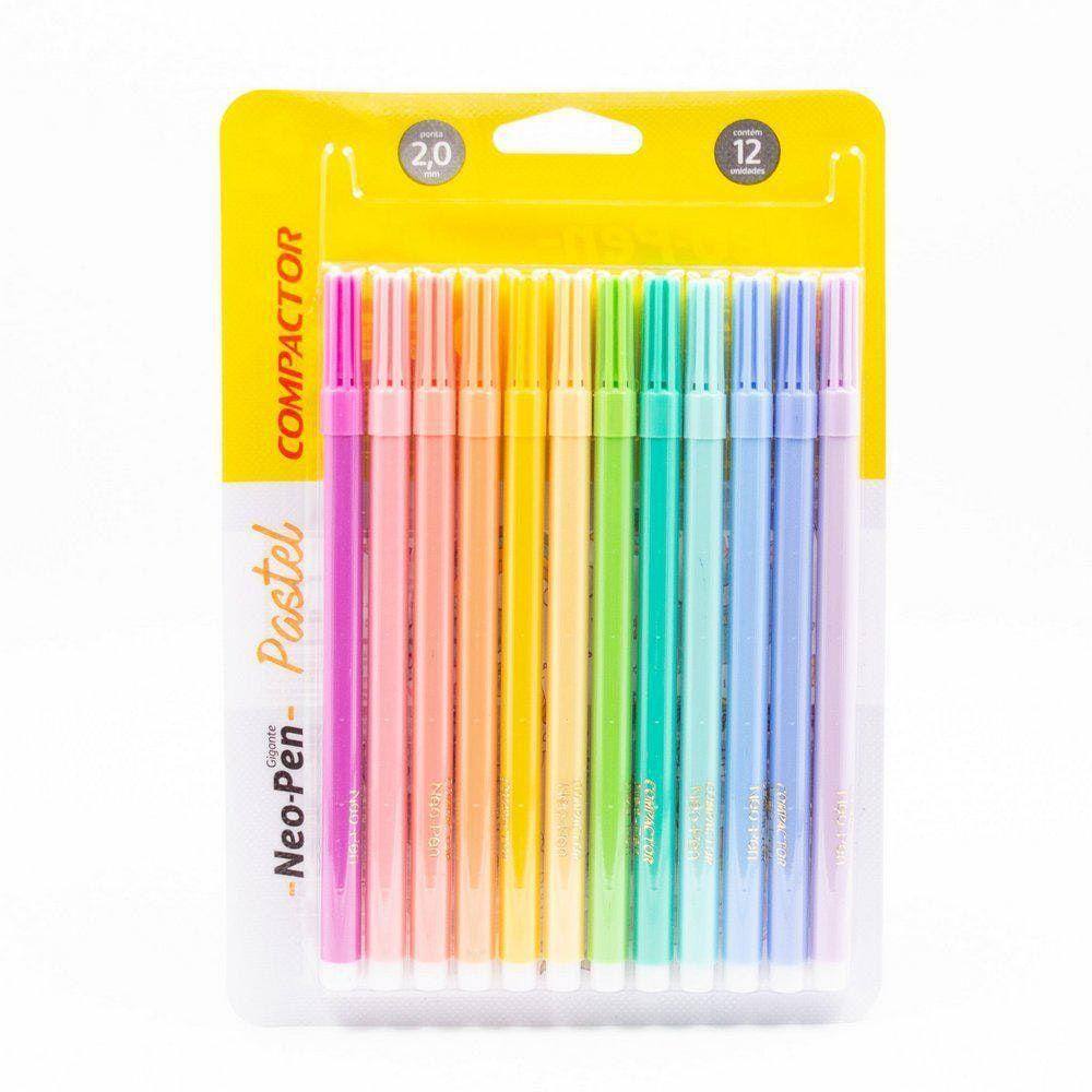 Caneta hidrograficas neo pen gigante cor pastel c 6 cores blister com 5 ...