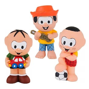 Kit com 3 bonecos mordedor para bebe turma da monica vinil chico bento ...