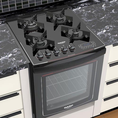 Fogão de Embutir Dako 4 Bocas Turbo Glass | Casas Bahia