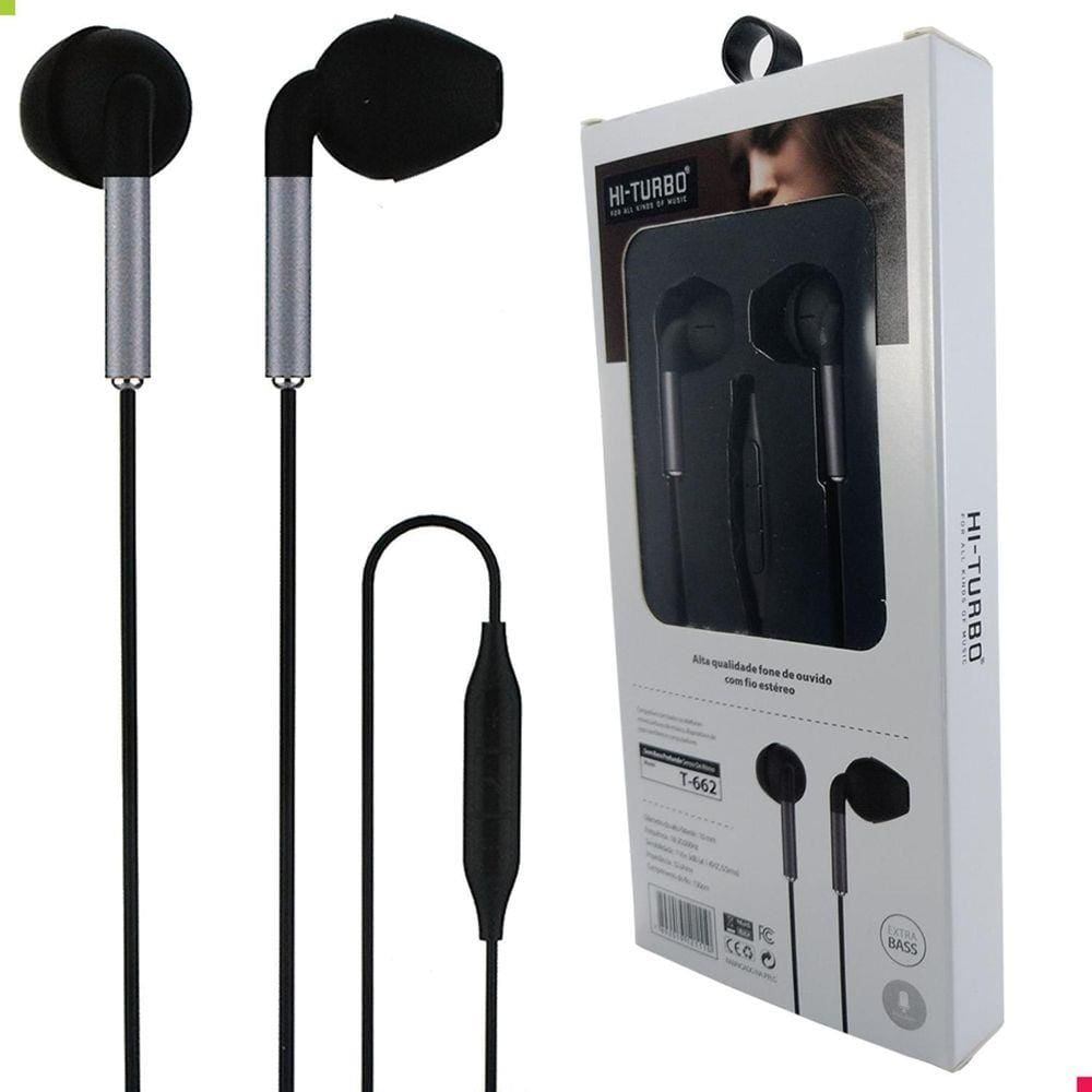 Fone ouvido simples controle estereo hi turbo t621bl Black Friday ...