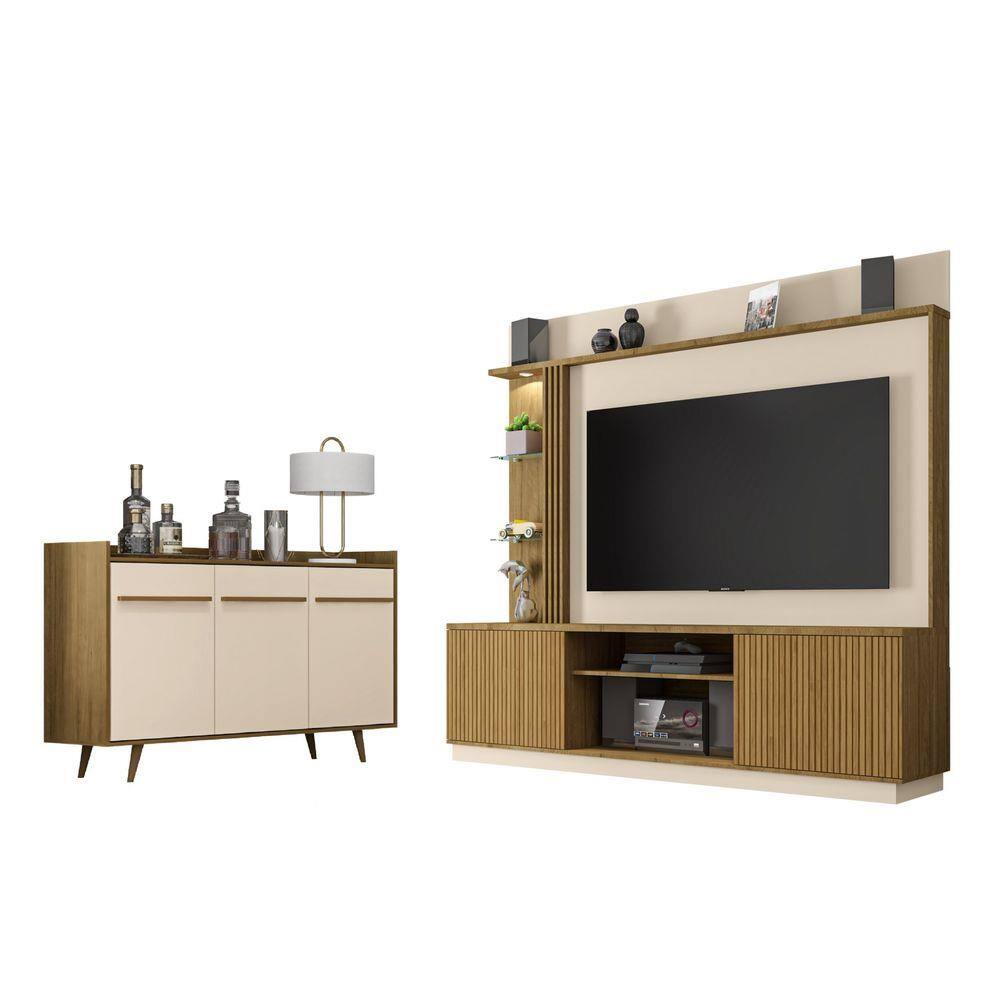 Buffet ripado bege | Casas Bahia