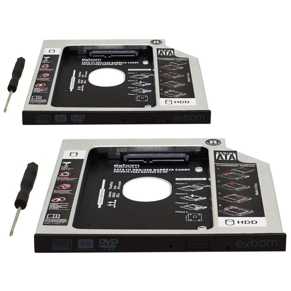 Adaptador caddy hd ssd sata9 5mm case gaveta de cd dvd notebook | Casas ...