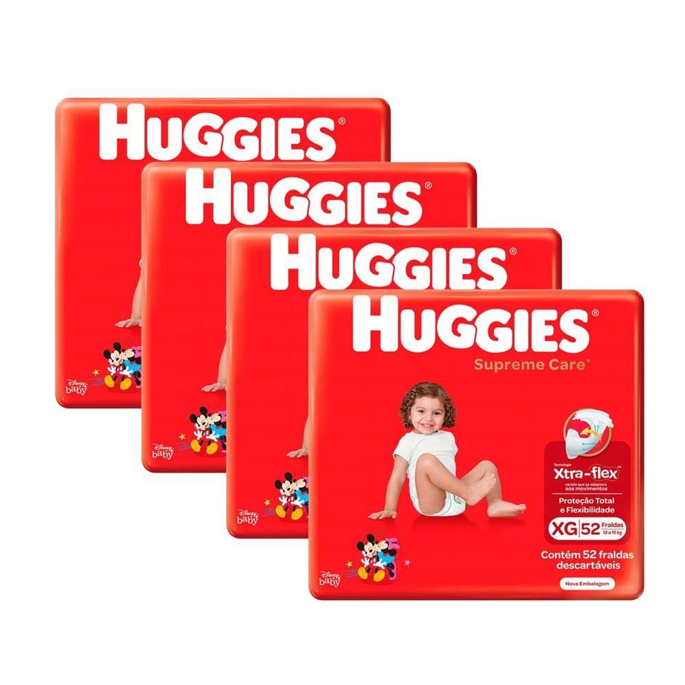 Fralda huggies supreme care xxg kit com 208 unidades | Casas Bahia