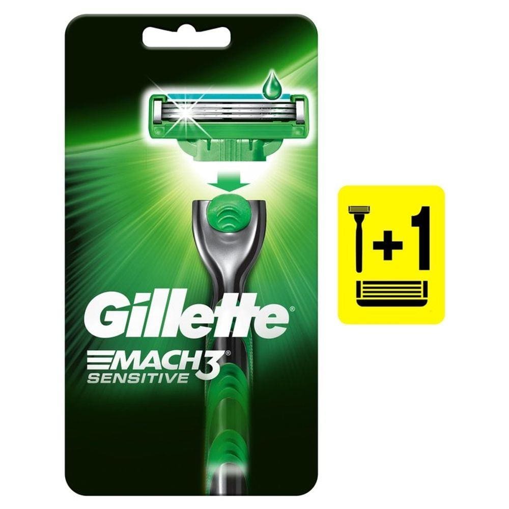 Carga aparelho barbear gillette mach3 sensitive 8 cargas | Casas Bahia