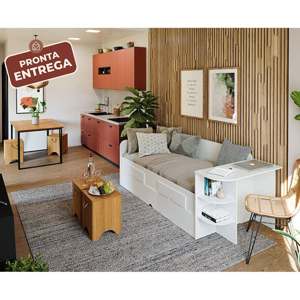 Sofa cama com cama auxiliar escrivaninha e 2 gaveta helena100percent ...