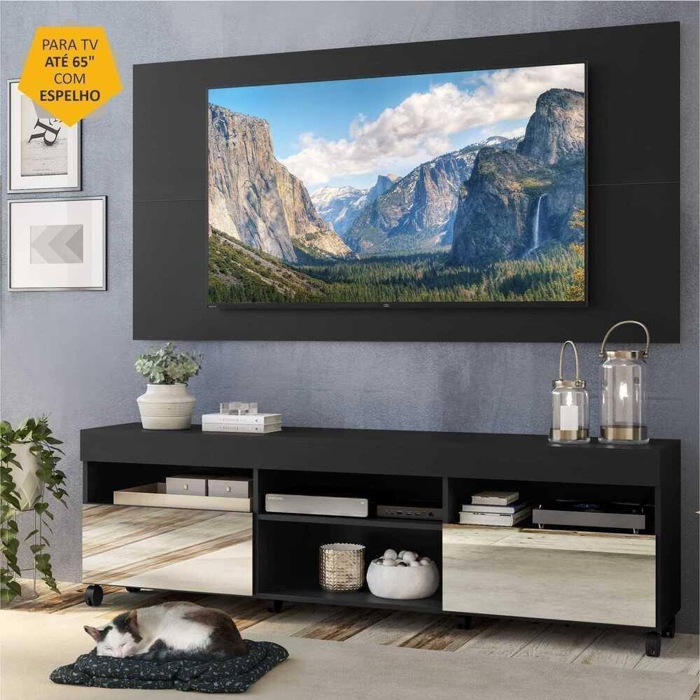 Rack painel com rodizio e espelho | Casas Bahia