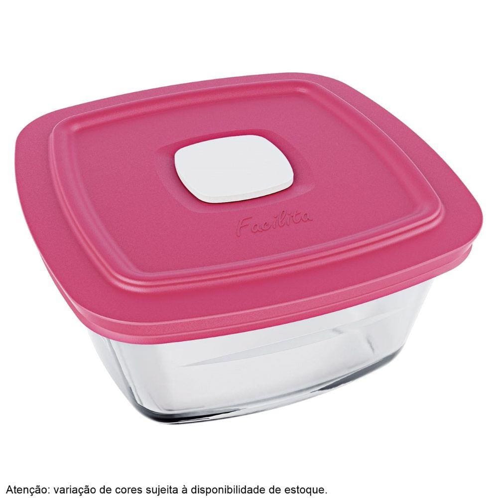 Tigela quadrada facilita vap 300 ml com tampa | Casas Bahia