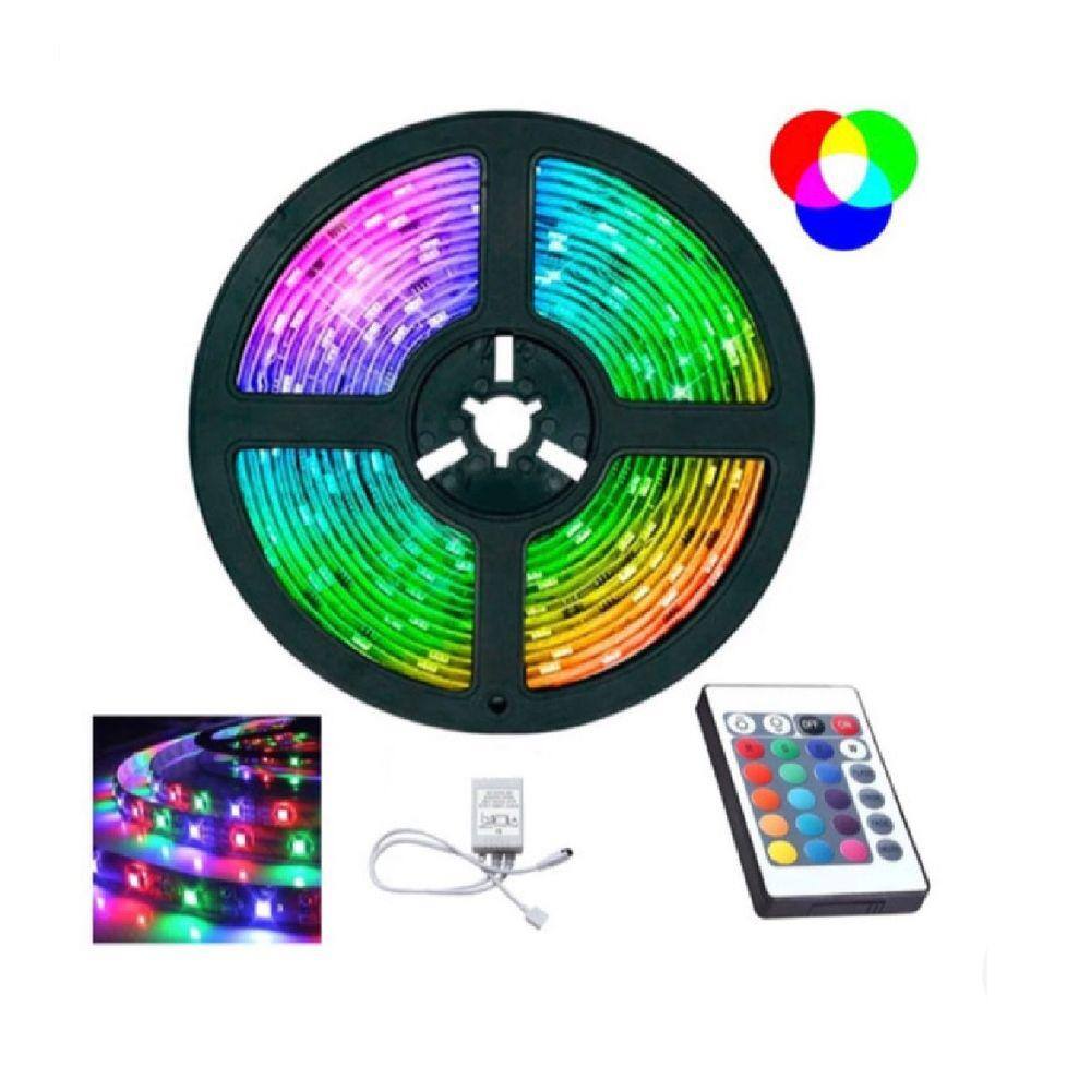Fita led rgb colorida 5050 2 metros com fonte carregador a prova d agua ...