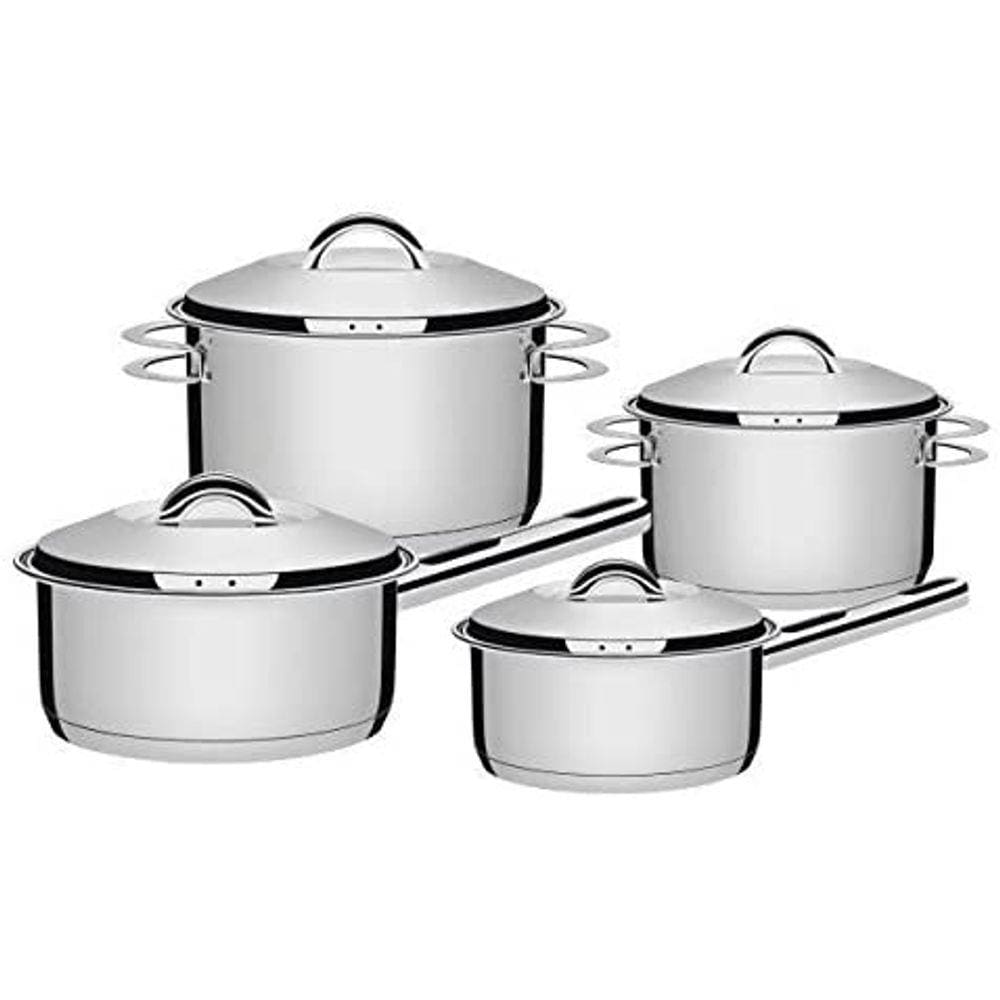 Jogo panela tramontina fundo triplo aco inox solar 4 pecas | Casas Bahia