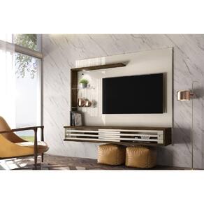 Painel bancada suspensa tv 50 polegadas frizz select off white savana ...