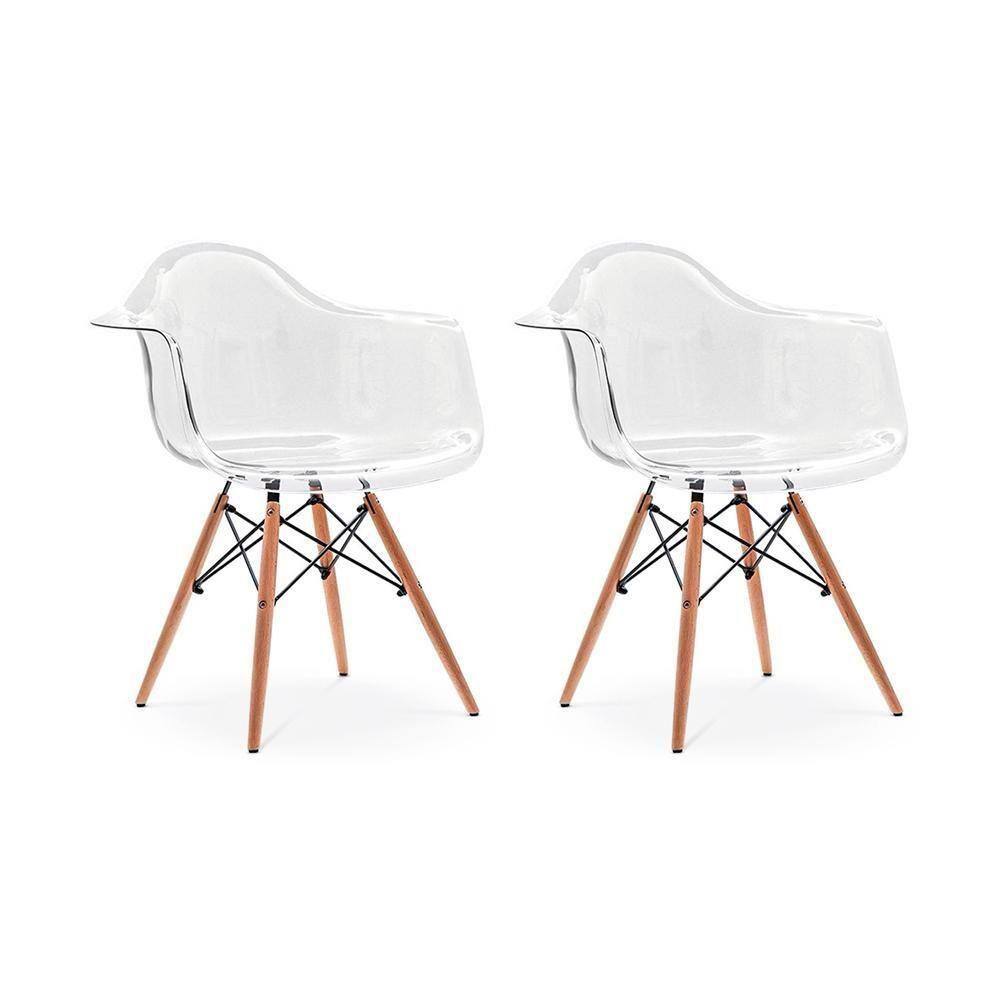 Cadeira charles eames com braco policarbonato transparente | Casas Bahia