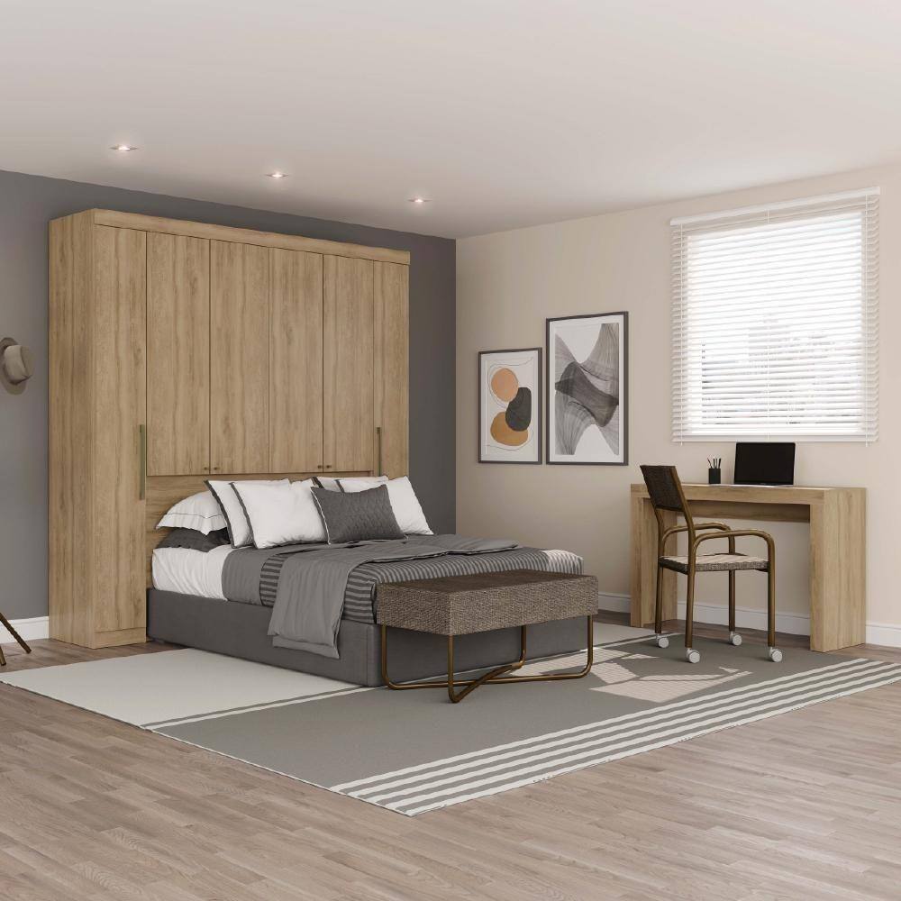 Guarda Roupa Casal 6 Portas com Escrivaninha Vega | Casas Bahia