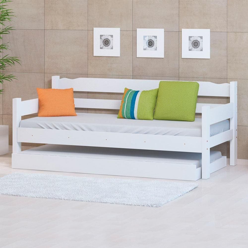 Sofa Cama Madeira Branco Casas Bahia