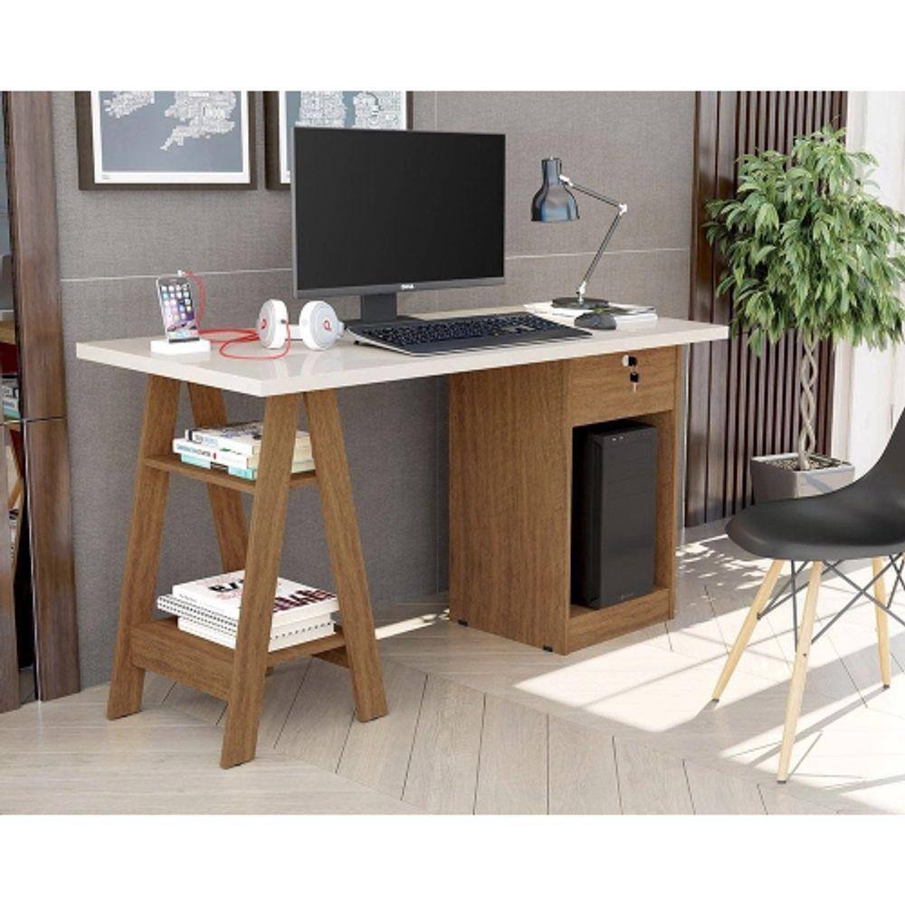 Escrivaninha cavalete prateleira madeira | Casas Bahia