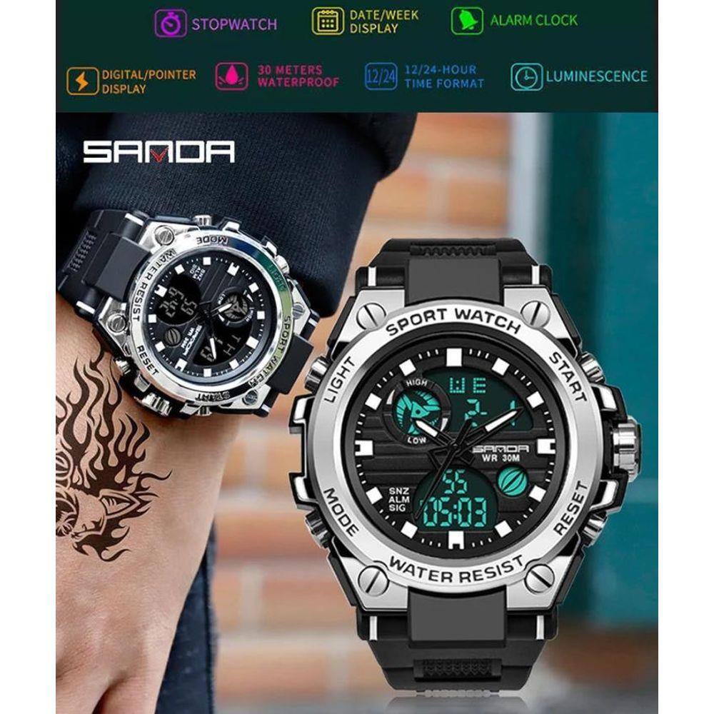 Relogio masculino esportivo sanda modelo 739 estilo militar | Casas Bahia