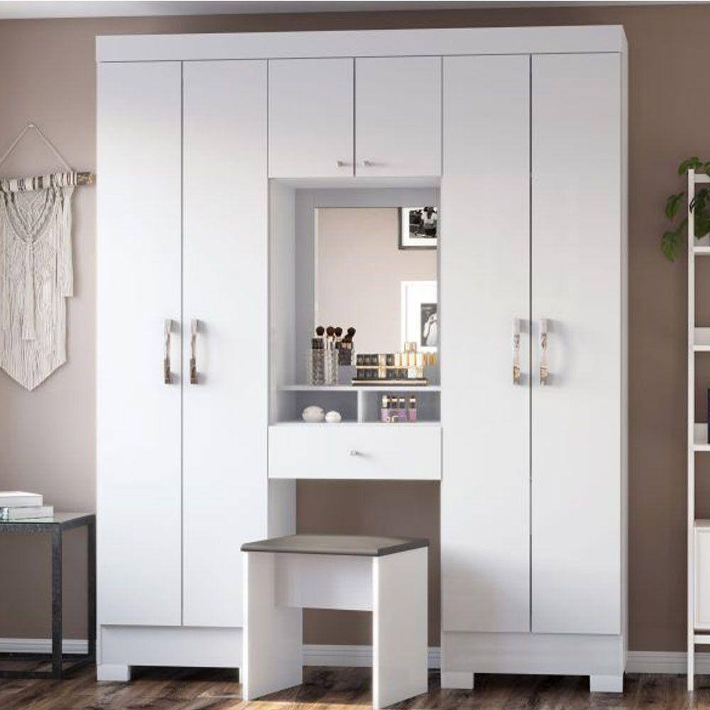 Guarda roupa rosa com porta q puxa e penteadeira e gaveta | Promoção ...