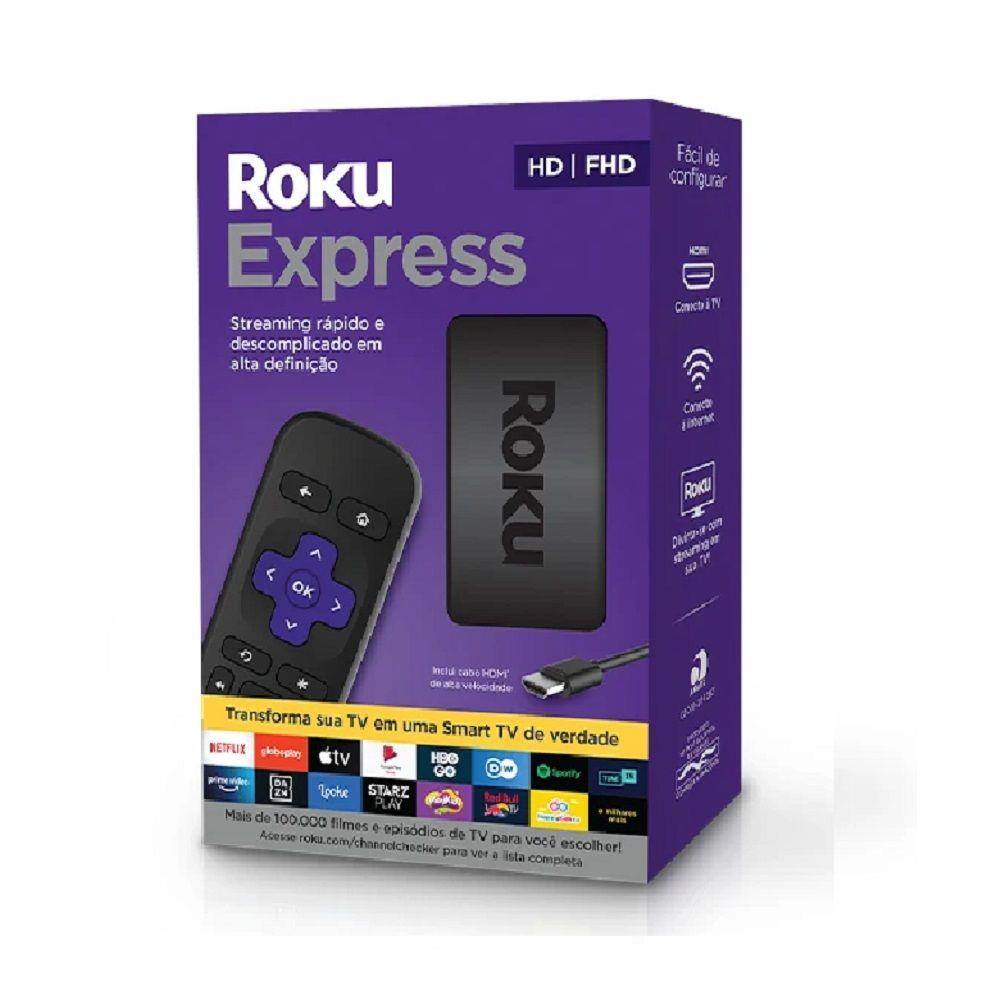 Roku express dispositivo streaming full hd preto | Casas Bahia