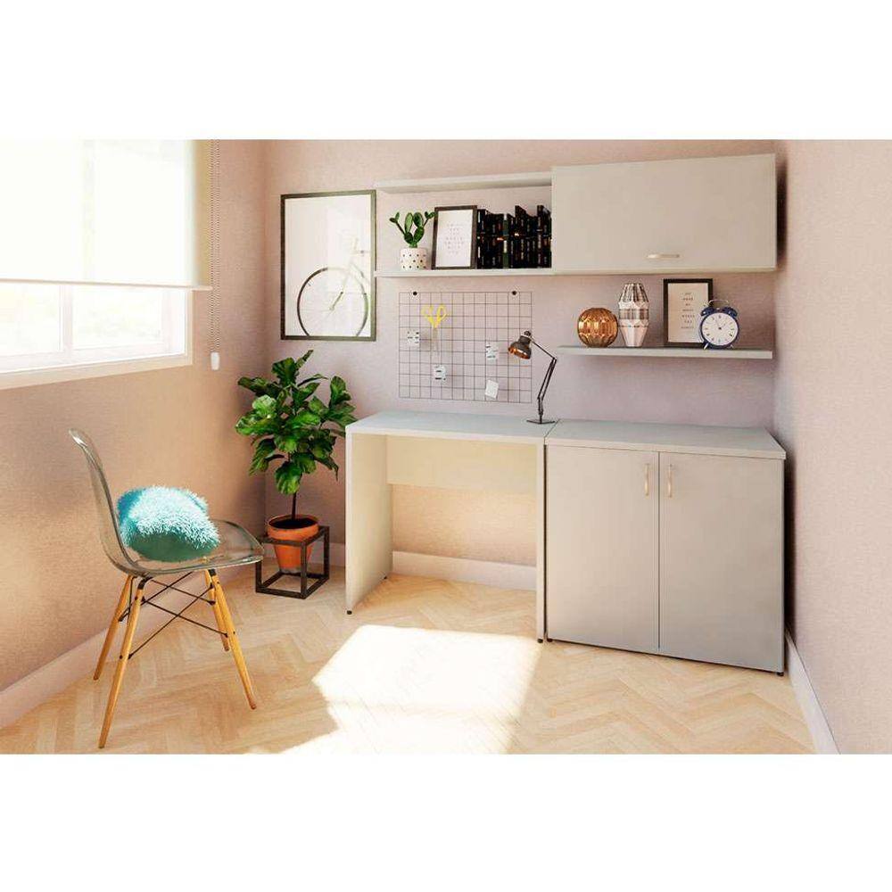 Conjunto de Mesa com Armario de Escritorio Armario Aereo e 3 ...