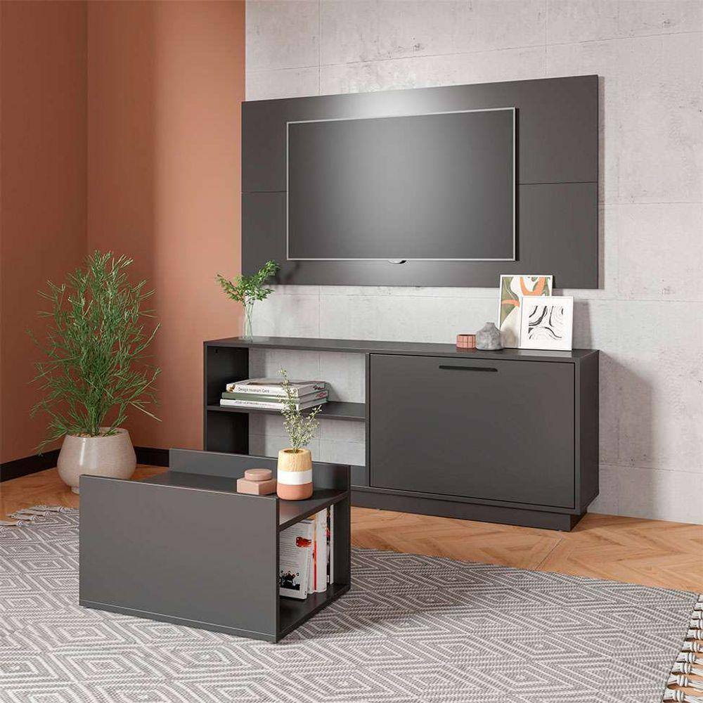 Rack com painel para tv ate 32 polegadas e mesa de centro star siena moveis amendoa | Casas Bahia