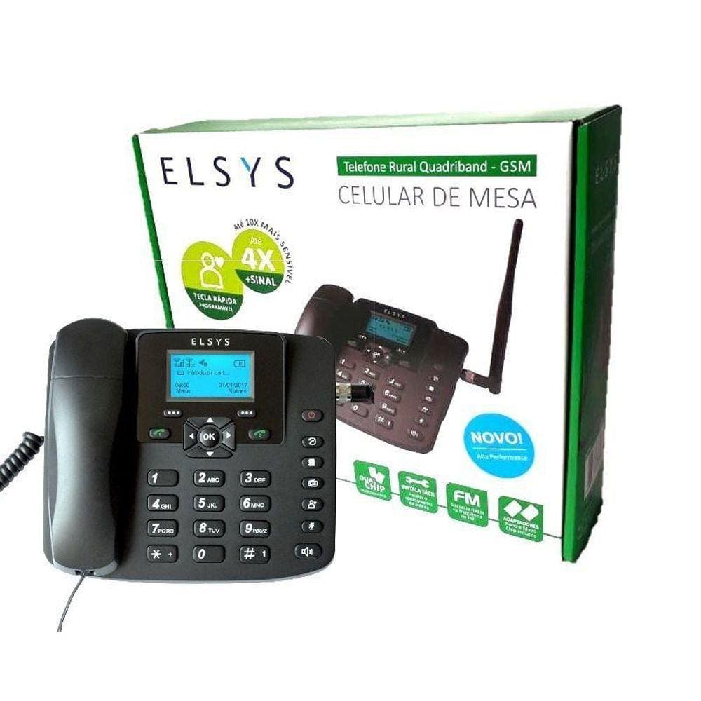 Telefone celular rural mesa elsys 2 chip desbloqueado epfs12 Black ...