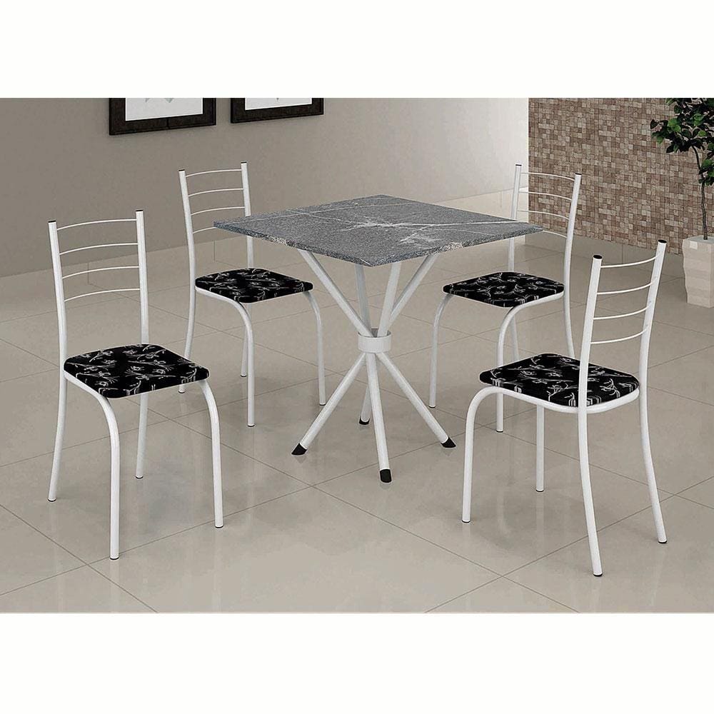 Mesa Quadrada Tampo Granito Com 6 Cadeira Casas Bahia
