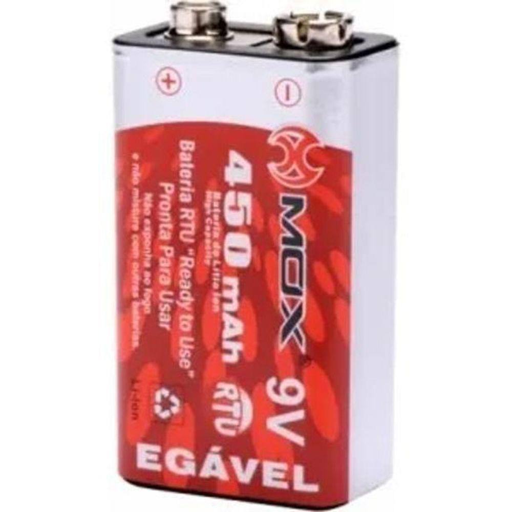 KIT 4 Bateria 9V Recarregavel 450 mAh MOX MO 9V450 | Casas Bahia