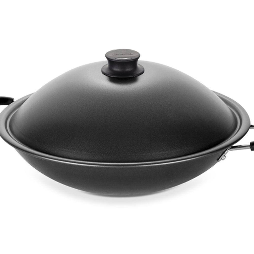 Panela wok dreamcook antiaderente 32cm grafite com tampa classic home ...