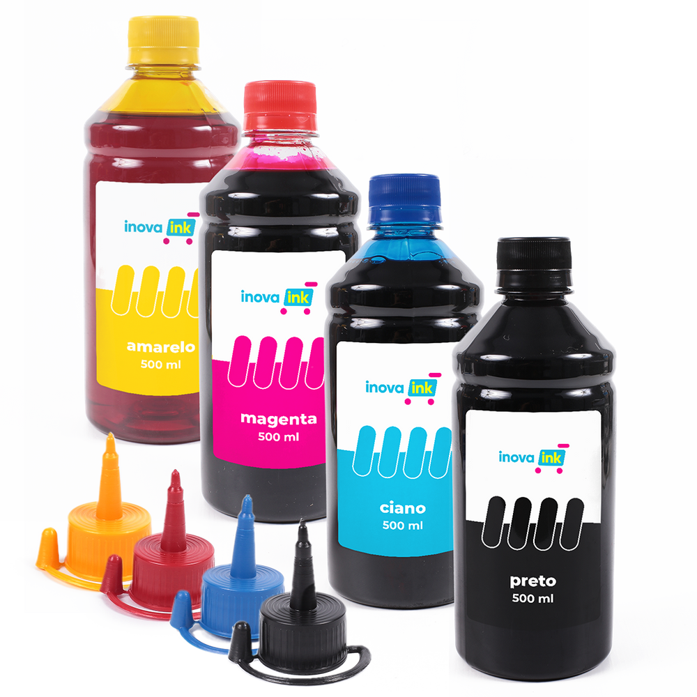 Kit 4 tinta epson ecotank l3110 500ml inova ink kalunga | Casas Bahia