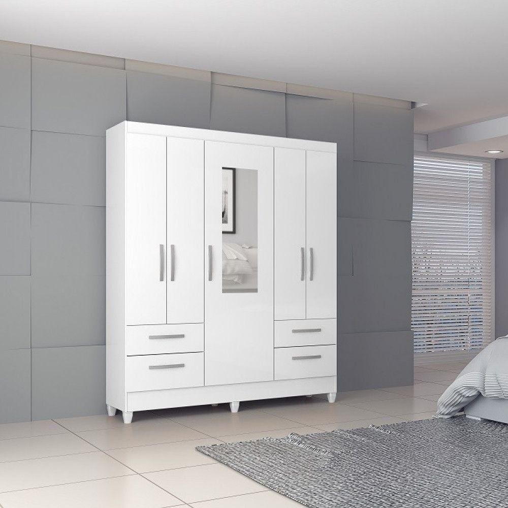 Guarda roupa solteiro 5 porta 4 gaveta | Casas Bahia