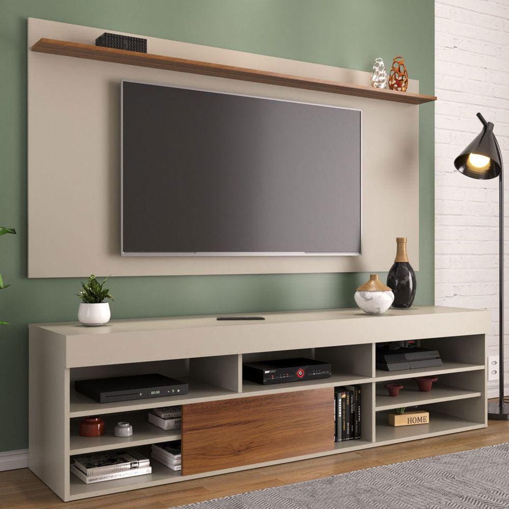 Rack Com Painel Ate 55 Polegadas Espanha 1 Porta Off Whiteseda Panorama ...