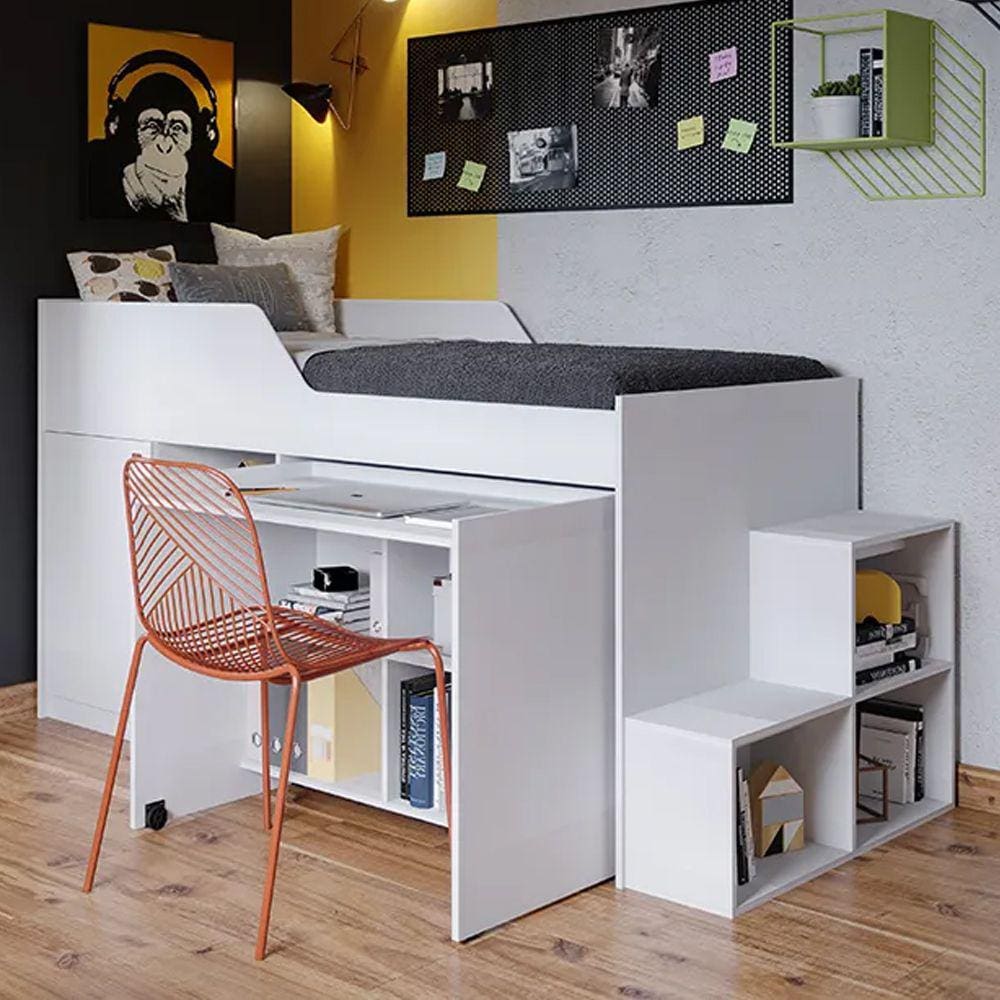 Cama infantil multifuncional aila com armario cimol branco | Casas Bahia