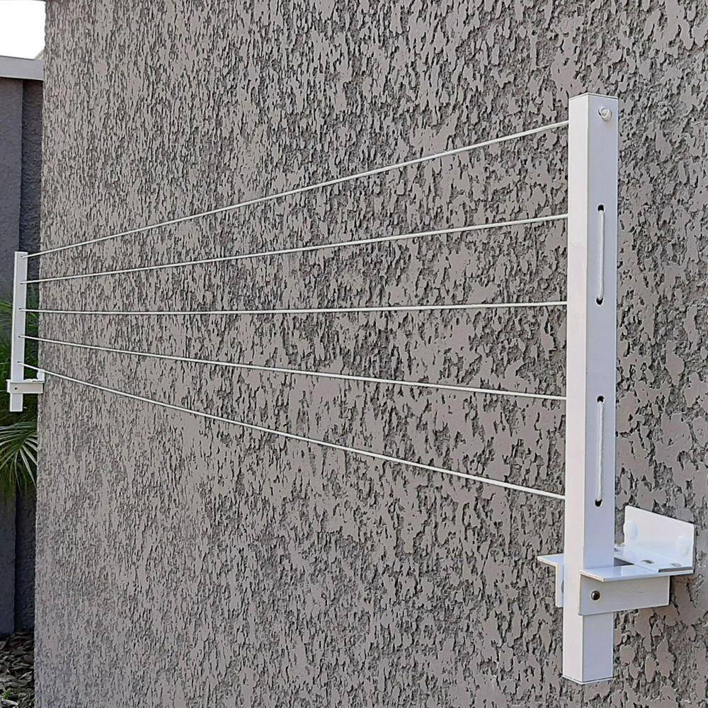 Varal roupa dobravel retratil parede 60 kg reforcado aluminio ...