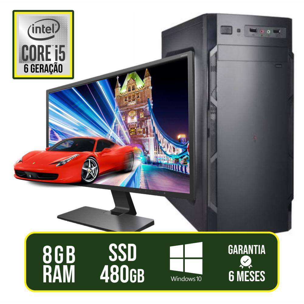 Computador pc completo intel 10 geracao monitor led 19 5 8gb ssd 480gb ...