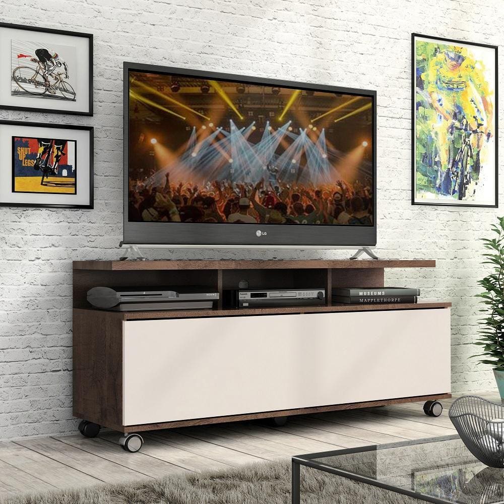 Rack sala com rodinhas e painel | Casas Bahia